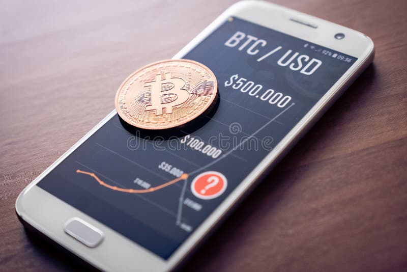 Bitcoin Cryptocurrency Financial Chart on Phone Stock Image - Image of ...