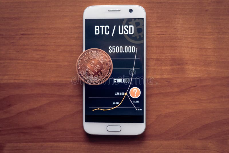 Bitcoin Cryptocurrency Financial Chart on Phone Stock Photo - Image of ...
