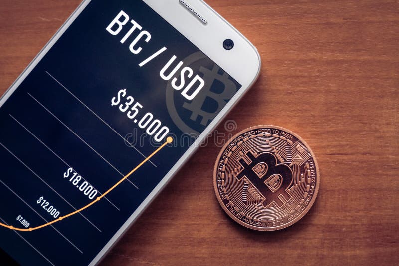 Bitcoin Cryptocurrency Financial Chart on Phone Stock Photo - Image of ...