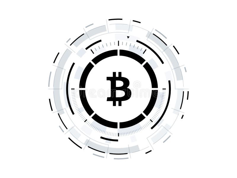 Bitcoin Cryptocurrency Futuristic Circle Vector Illustration Stock ...