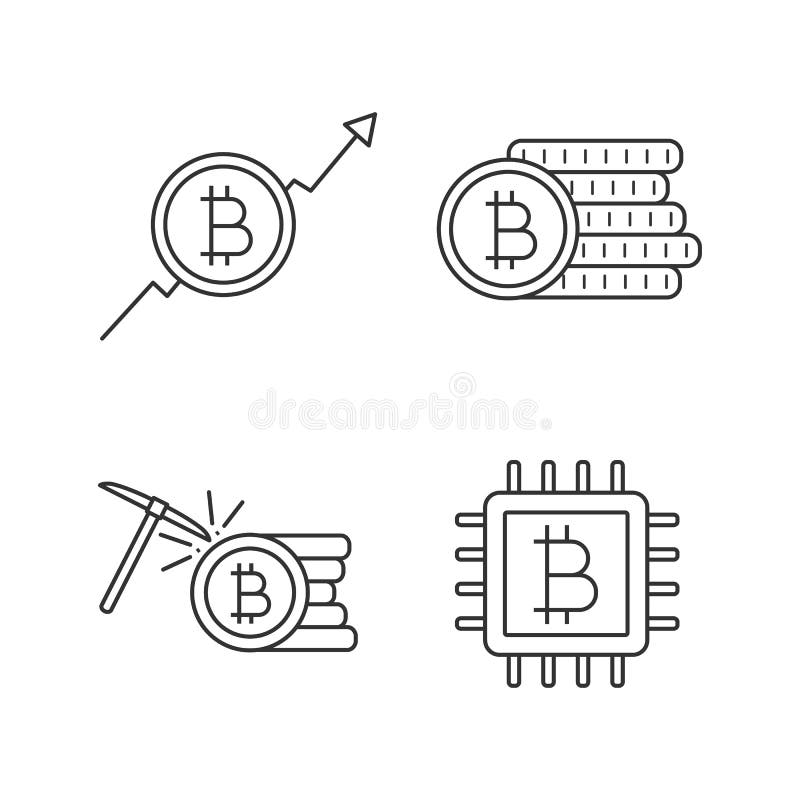 Bitcoin Cryptocurrency Linear Icons Set Stock Vector - Illustration of ... Bitcoin Cryptocurrency Linear Icons Set Stock Vector - Illustration of ...
