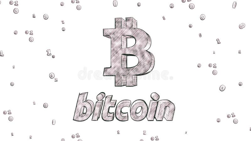 Bitcoin Cryptocurrency Logo 3D Illustration Sketch Style Stock ...