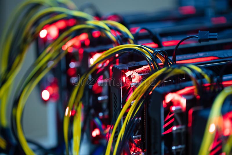 Bitcoin and Cryptocurrency Miner - a Mining Computer. Stock Image ...