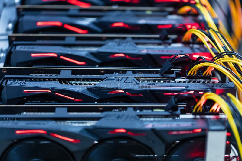 Bitcoin and Cryptocurrency Miner, Mining Computer Stock Photo - Image ...