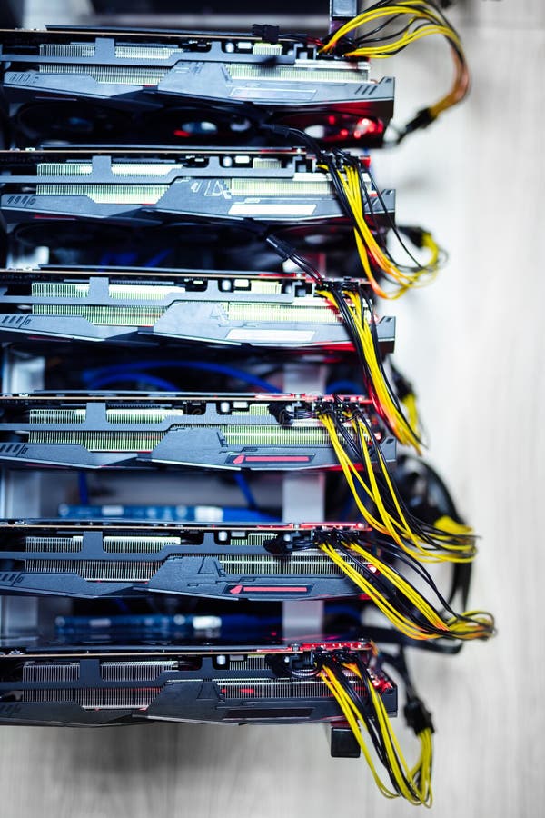 Bitcoin and Cryptocurrency Miner, Mining Computer Stock Image - Image ...