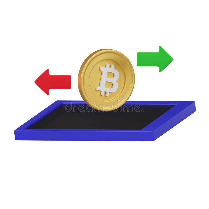 Bitcoin Cryptocurrency Payment Exchange Concept 3d Icon Stock Photo ...
