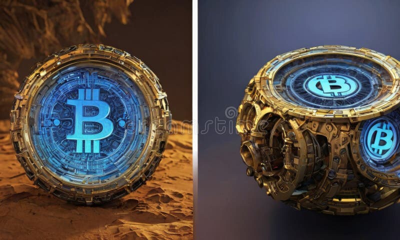 Bitcoin Cryptographic Mechanism Design Stock Photo - Image of dual ...