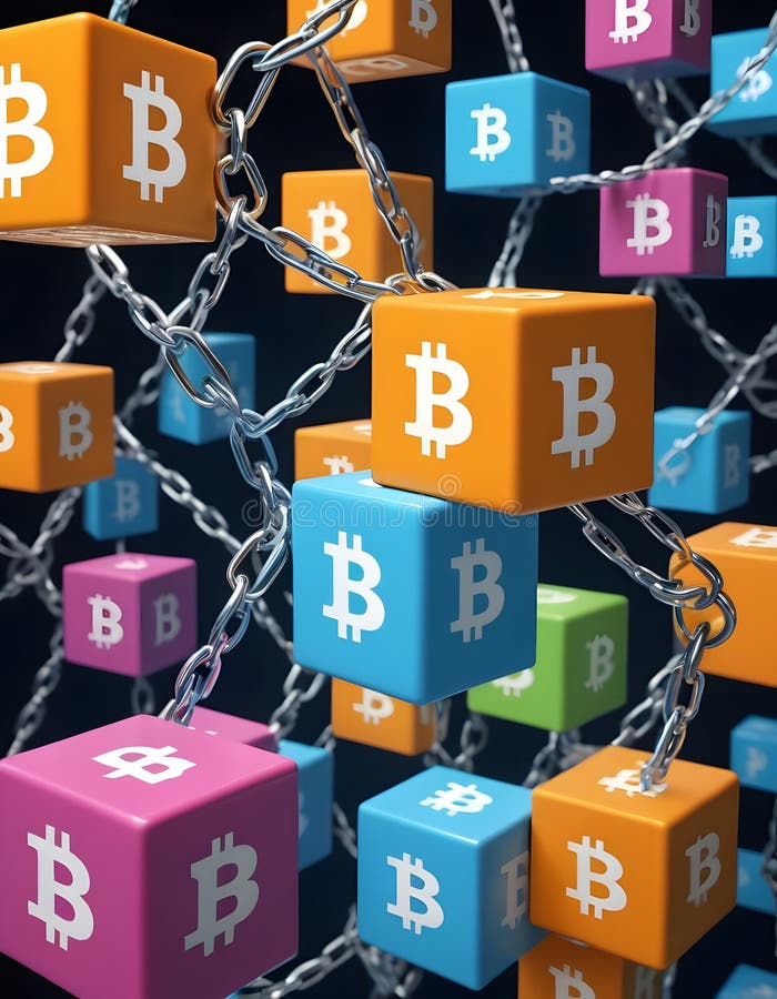 Bitcoin S Network of Golden Chains AI Generative Stock Photo - Image of interlinked, bitcoin ...