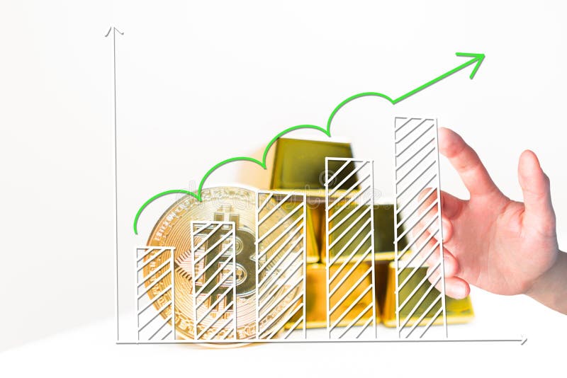 Bitcoin Currency. Crypto Coin with Growth Chart. . Network Bitcoin ...