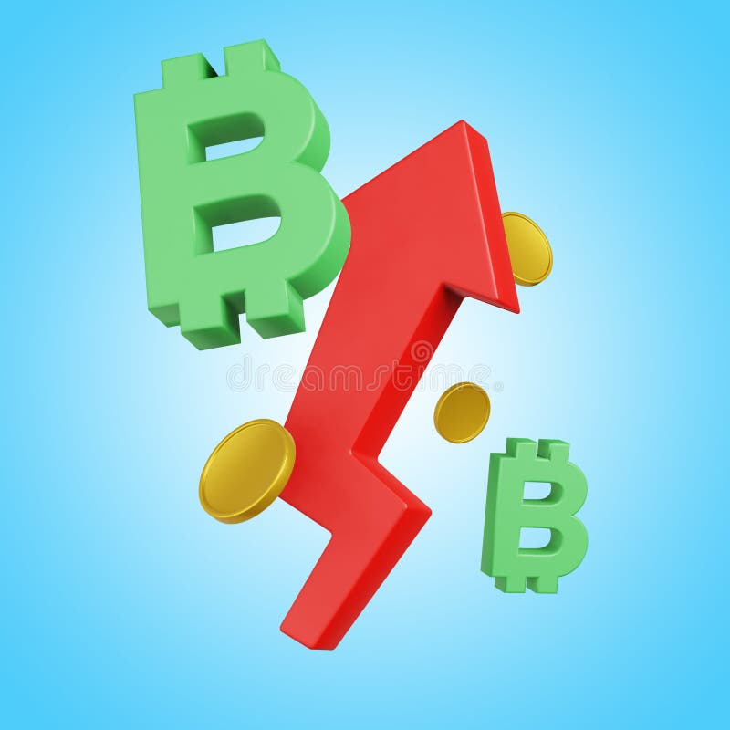 Bitcoin Currency Chart Arrow Up 3d Render Icon Illustration Stock ...