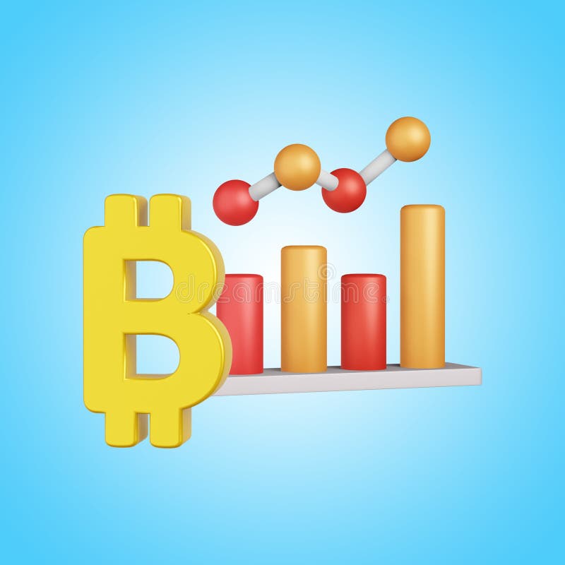 Bitcoin Currency Chart Arrow Up 3d Render Icon Illustration Stock ...