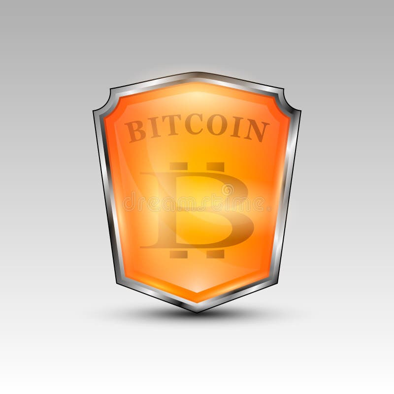 Bitcoin Currency Red Shield Stock Vector - Illustration of internet ...
