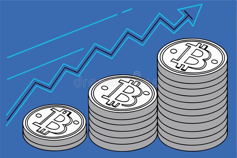 Bitcoin Currency Stacked with a Graph Indicating Rising Cash Flow and ...