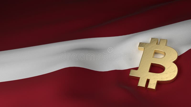 Bitcoin Currency Symbol on Flag of Latvia Stock Illustration ...