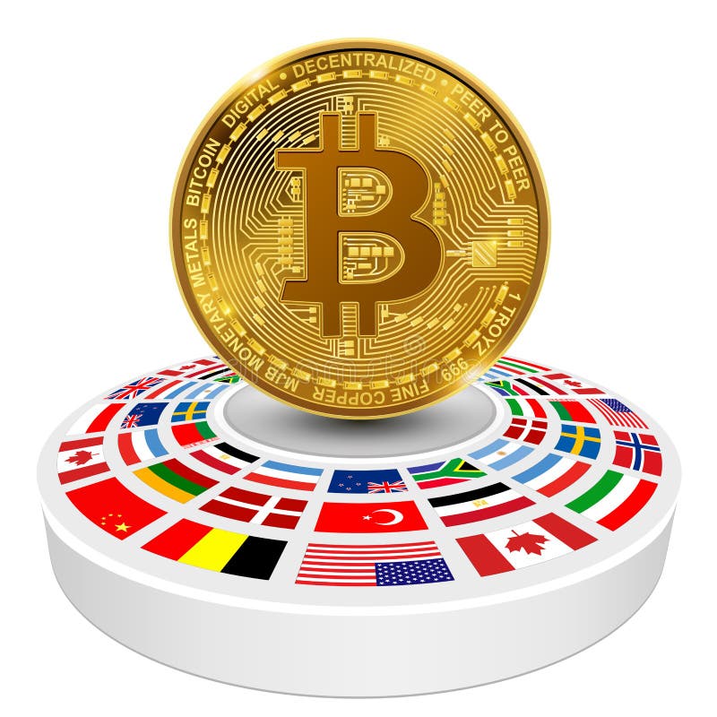 Bitcoin on the 3D Podium with National Flags Stock Vector ...