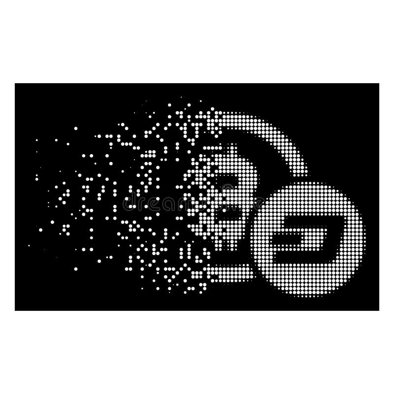 Bright Destructed Pixelated Halftone Bitcoin and Dash Icon Stock Vector ...