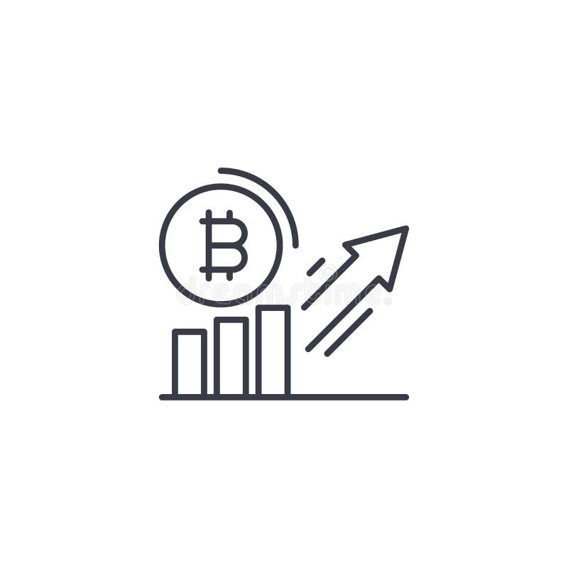 Bitcoin Demand Increase Linear Icon Concept. Bitcoin Demand Increase ...