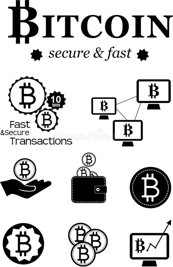 Bitcoin Design Elements and Labels Stock Vector - Illustration of clip ...