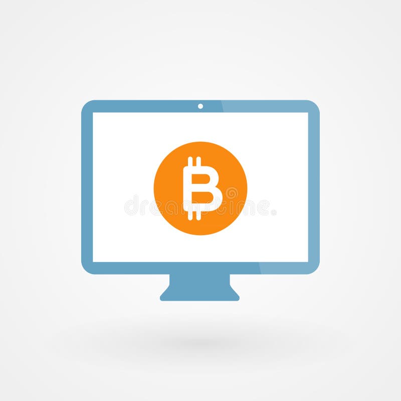 Bitcoin and Desktop Computer. Crypto Currency Concept. Digital Currency ...