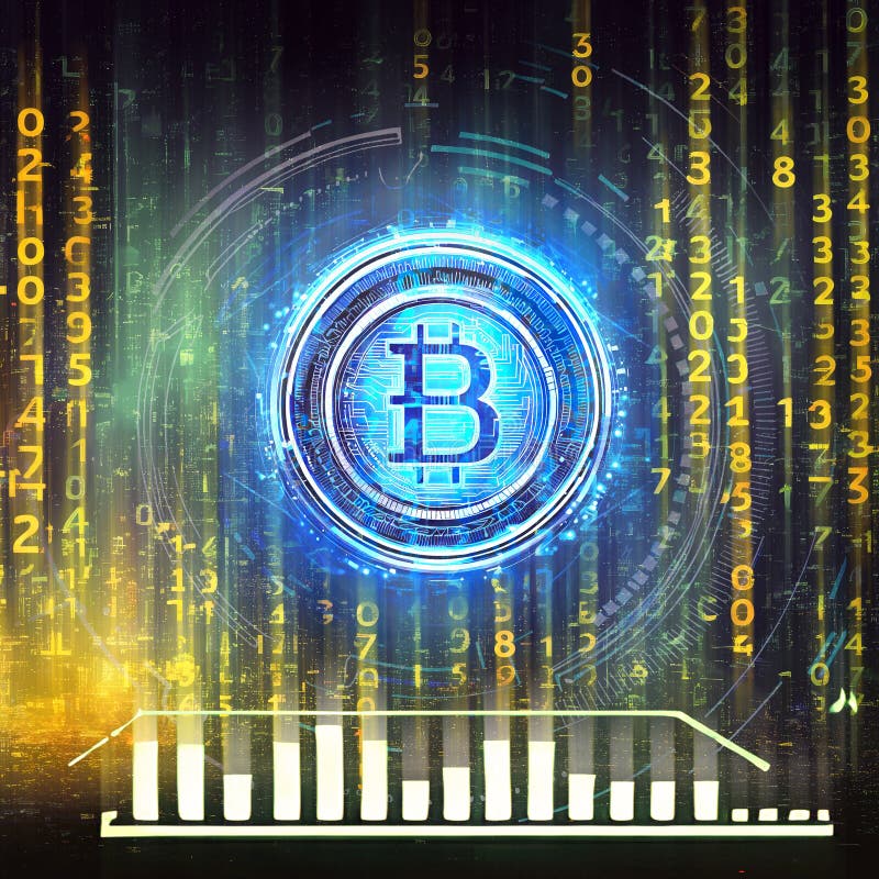 Bitcoin Digital Background with Graph Stock Illustration - Illustration ...