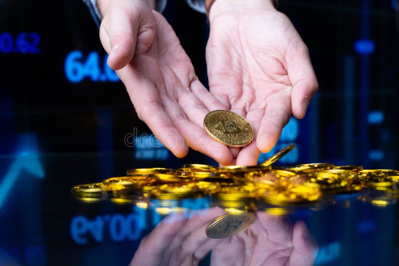 Bitcoin Digital Crypto Currency Stock Image - Image of growth, internet ...