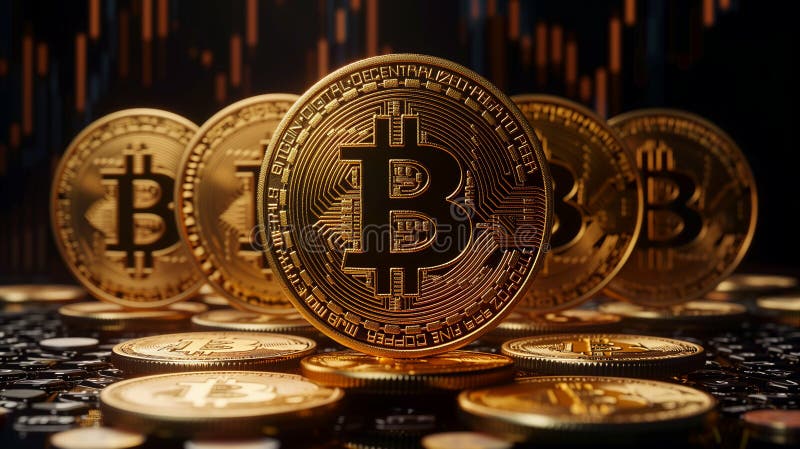 Bitcoin the Digital Currency Stock Illustration - Illustration of coin ...