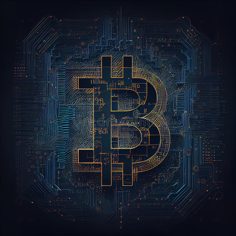 Bitcoin Digital Currency Technology Logo. AI Generated. Stock ...