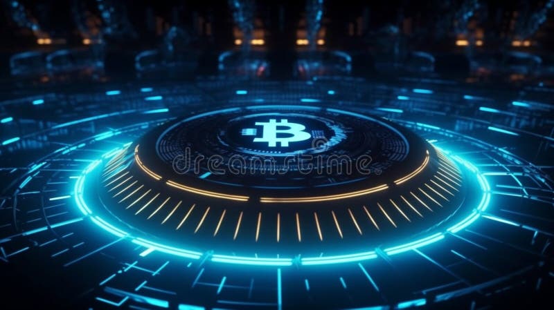 Bitcoin Digital Design Abstract Background Wallpaper Ai Generated Stock ...