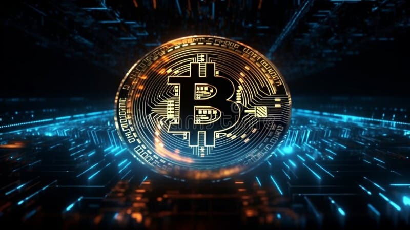 Bitcoin Digital Design Abstract Background Wallpaper Ai Generated Stock ...