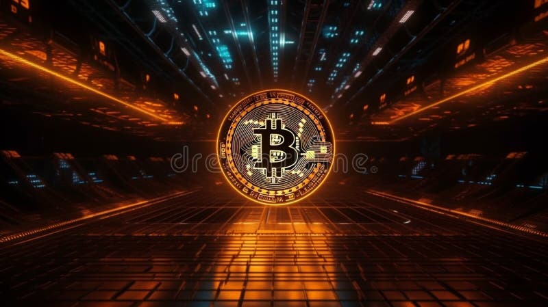 Bitcoin Digital Design Abstract Background Wallpaper Ai Generated Stock ...