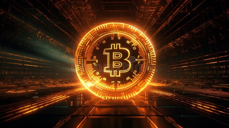 Bitcoin Digital Design Abstract Background Wallpaper Ai Generated Stock ...