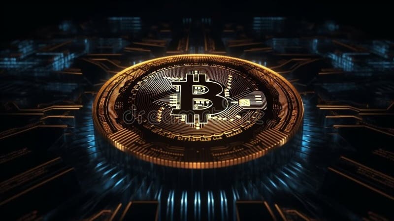 Bitcoin Digital Design Abstract Background Wallpaper Ai Generated Stock ...