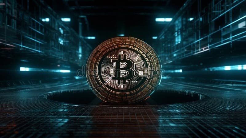 Bitcoin Digital Design Abstract Background Wallpaper Ai Generated Stock ...