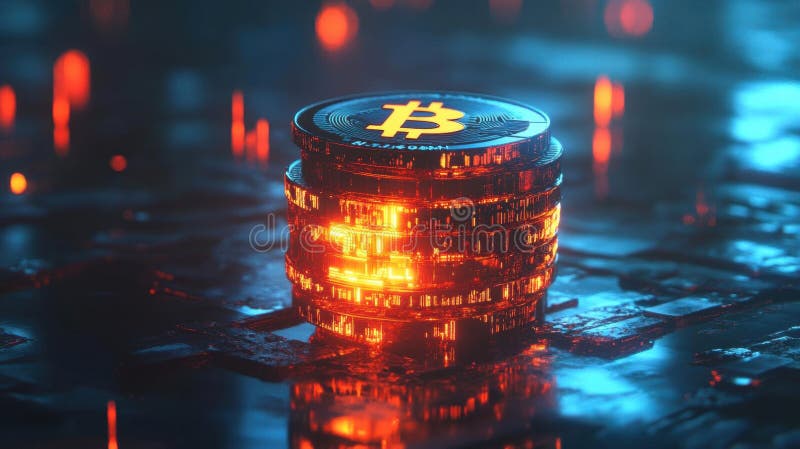 Bitcoin, the Digital Gold Rush Stock Image - Image of metaverse, dash ...