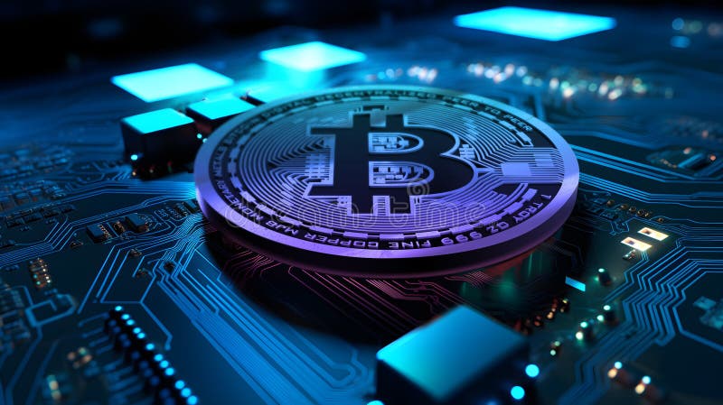 Bitcoin in a Digital World. Mining and Trade Bitcoin Concept Stock ...