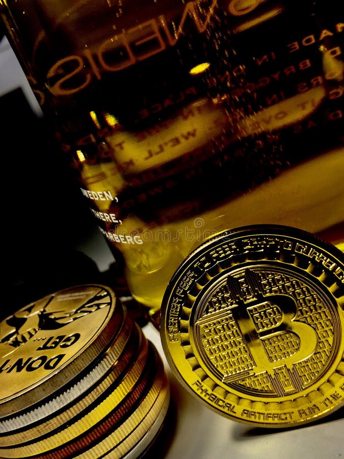 Bitcoin dinner stock image. Image of coins, beer, bitcoin - 90136617
