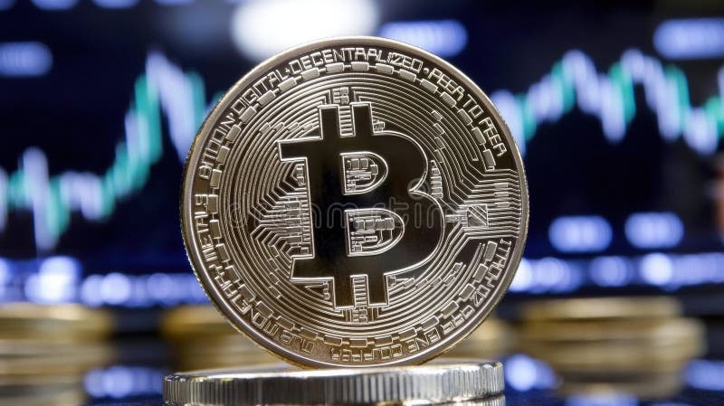 Bitcoin Displayed with Financial Trading Charts and Market Graphics ...