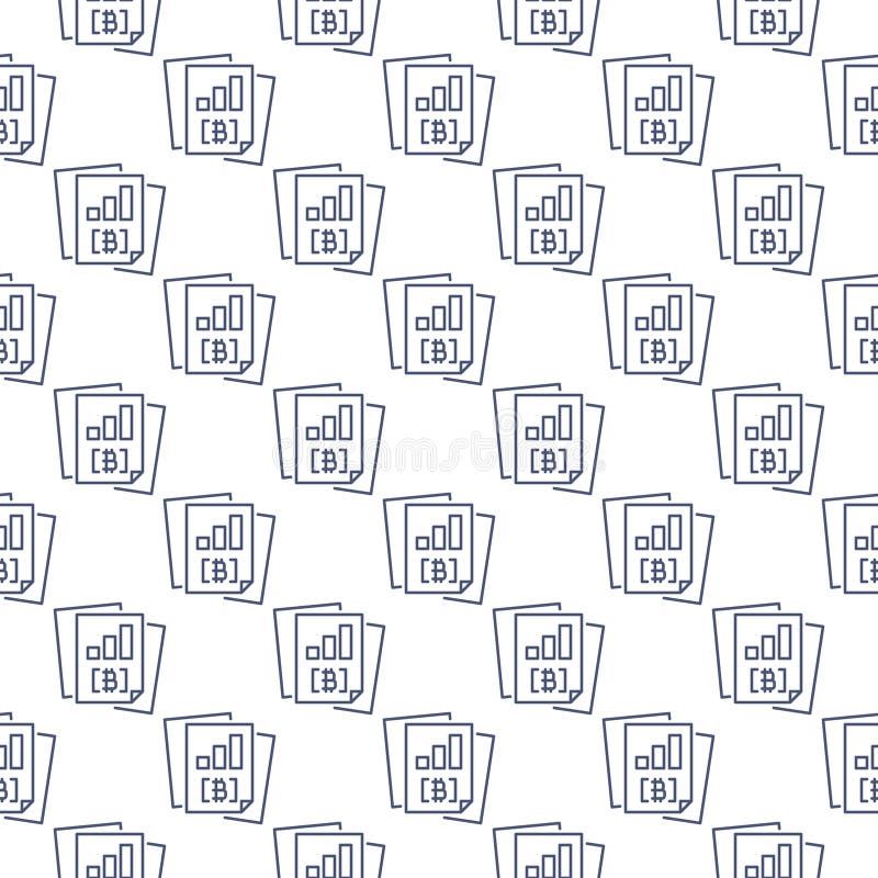Bitcoin Documents Vector Cryptocurrency Business Outline Seamless Pattern Stock Vector ...