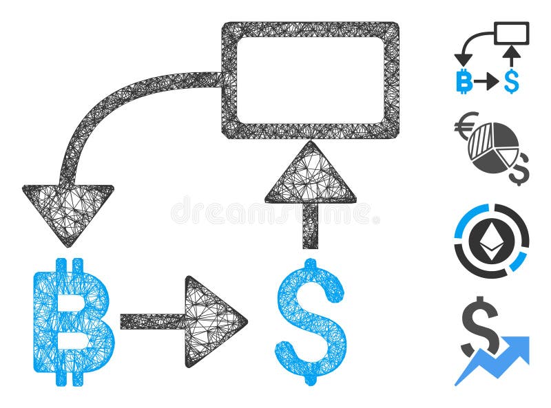 Bitcoin Dollar Flow Chart Web Vector Mesh Illustration Stock ...