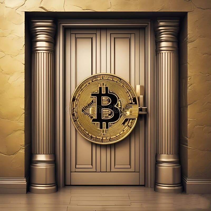 Bitcoin stock illustration. Illustration of door, furniture - 288921169