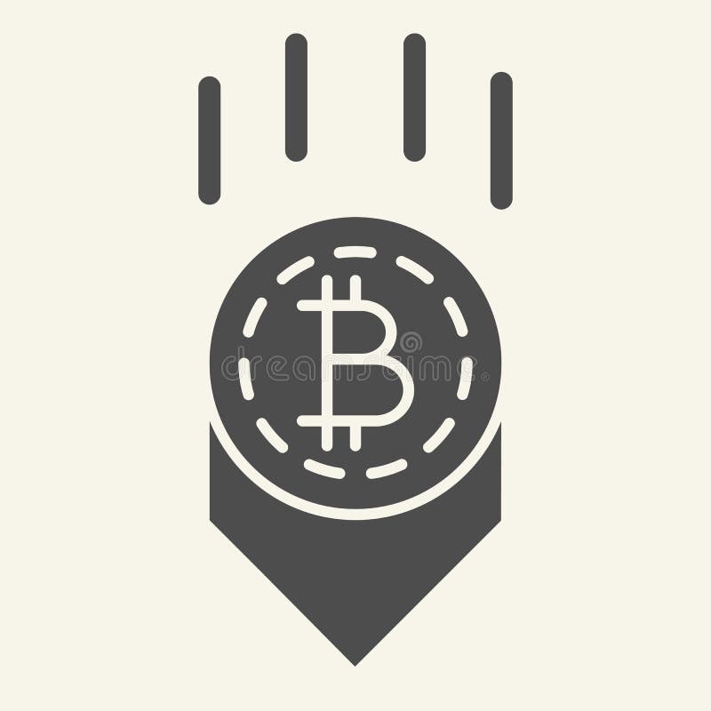 Bitcoin Down Arrow Solid Icon. Fall Bitcoin Vector Illustration Isolated on White Stock Vector ...