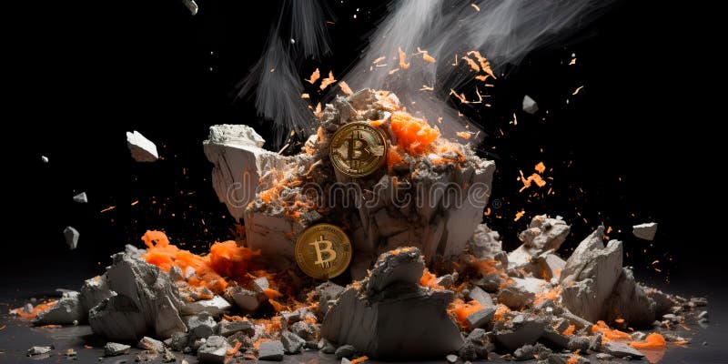 Bitcoin Elements, Such As the Logo, Transaction Blocks, and ...