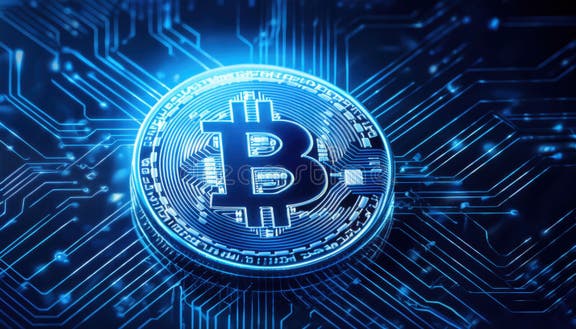 Bitcoin Embedded on Circuit Board Illustrating Digital Verification in ...