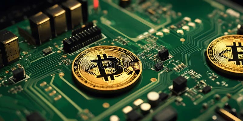 Bitcoin Embedded in Technology Stock Photo - Image of generated ...