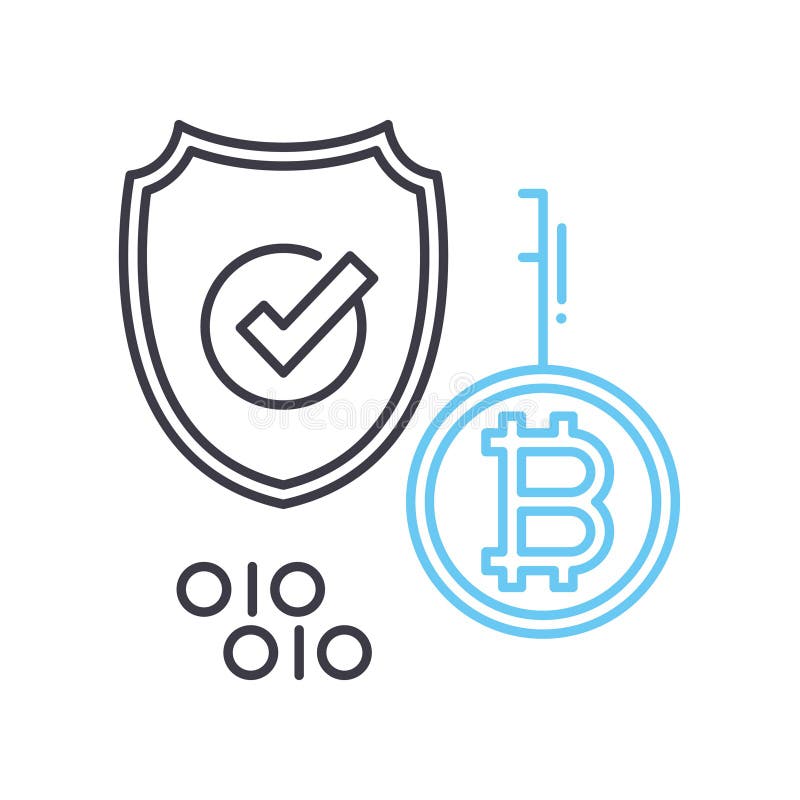 Bitcoin Encryption Line Icon, Outline Symbol, Vector Illustration ... Bitcoin Encryption Line Icon, Outline Symbol, Vector Illustration ...