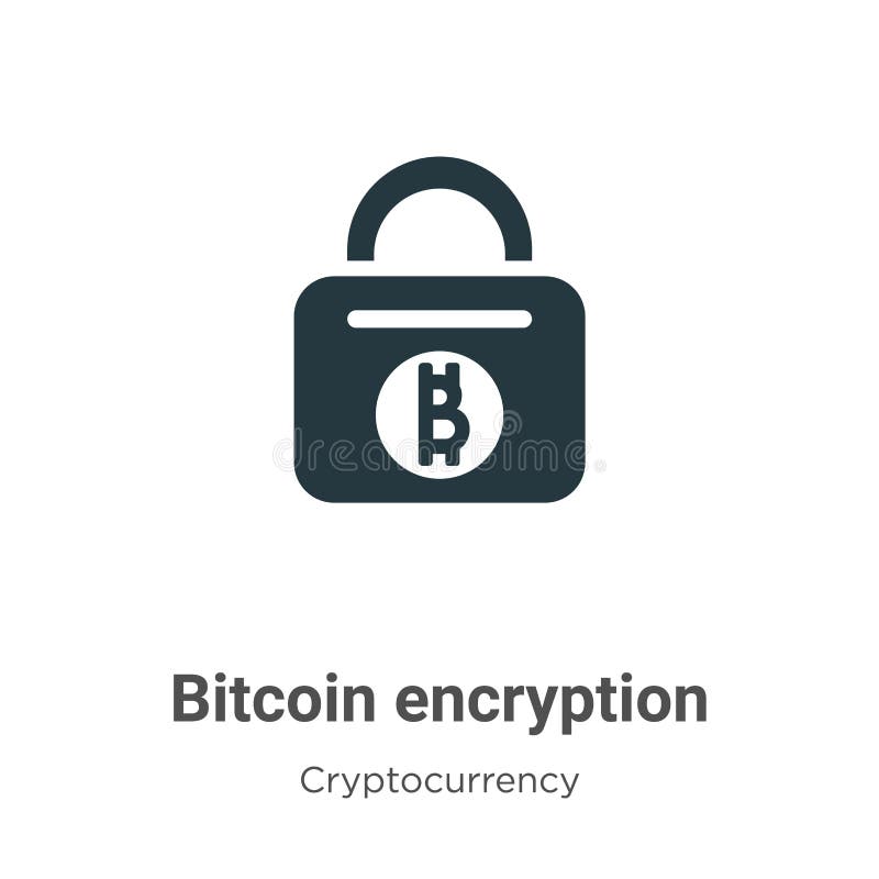 Bitcoin Encryption Vector Icon on White Background. Flat Vector Bitcoin ...
