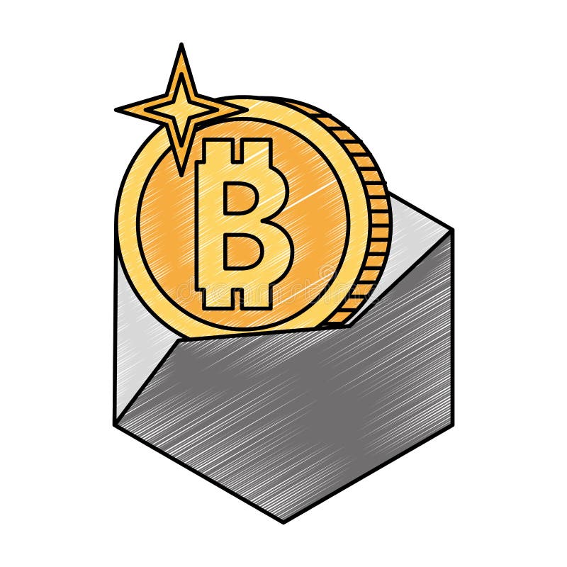 Bitcoin Envelope Transfer Scribble Stock Vector - Illustration of ...