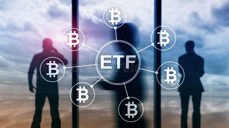 Bitcoin ETF Cryptocurrency Trading and Investment Concept on Double ... Bitcoin ETF Cryptocurrency Trading and Investment Concept on Double ...