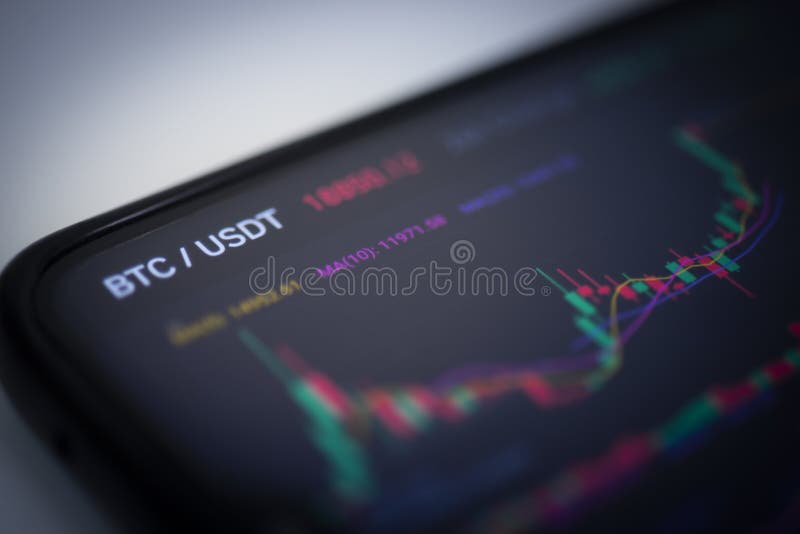 Bitcoin Exchange Scene on Mobile Phone Stock Image - Image of strategy ...