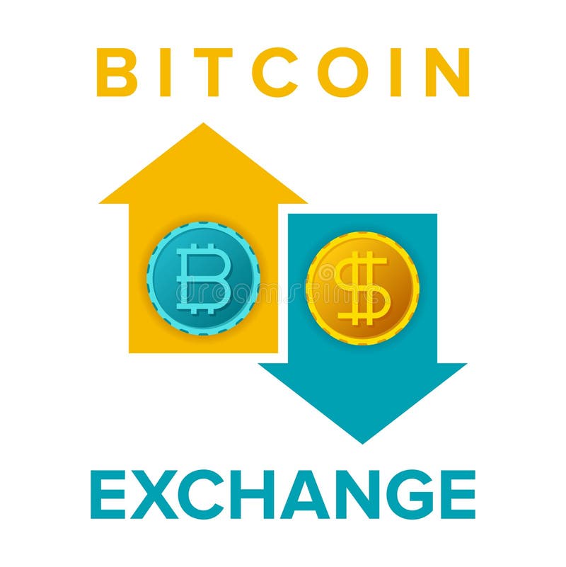 Bitcoin Exchange Service Vector Sign in Flat Style Stock Vector ...